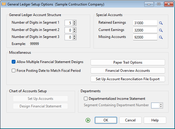 Setup - General Ledger