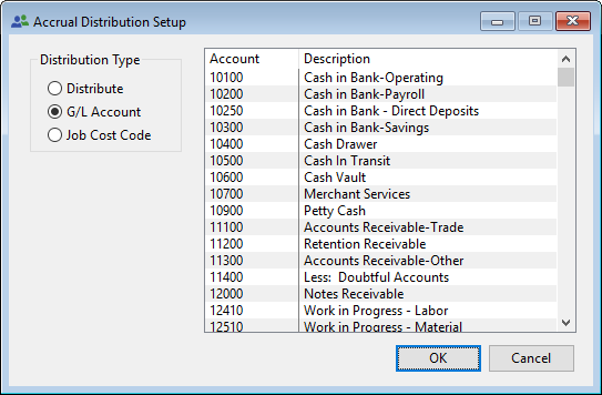 Setup - Payroll Accounts and Accrual Distribution