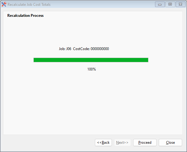 Recalculate Job Cost Totals